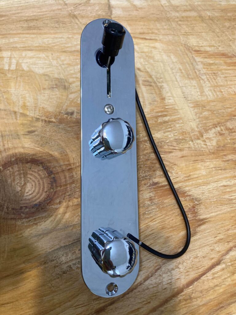 Prewired 3 way telecaster control plate with chrome plated knobs. Ships ...