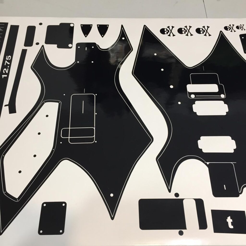 Warlock guitar Routing Template. Classic 80s metal guitar. Body, neck ...