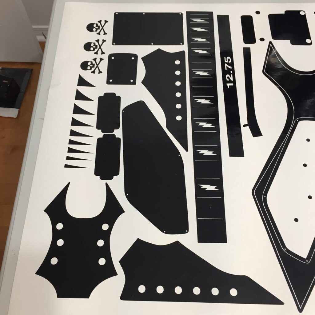 Warlock guitar Routing Template. Classic 80s metal guitar. Body, neck ...