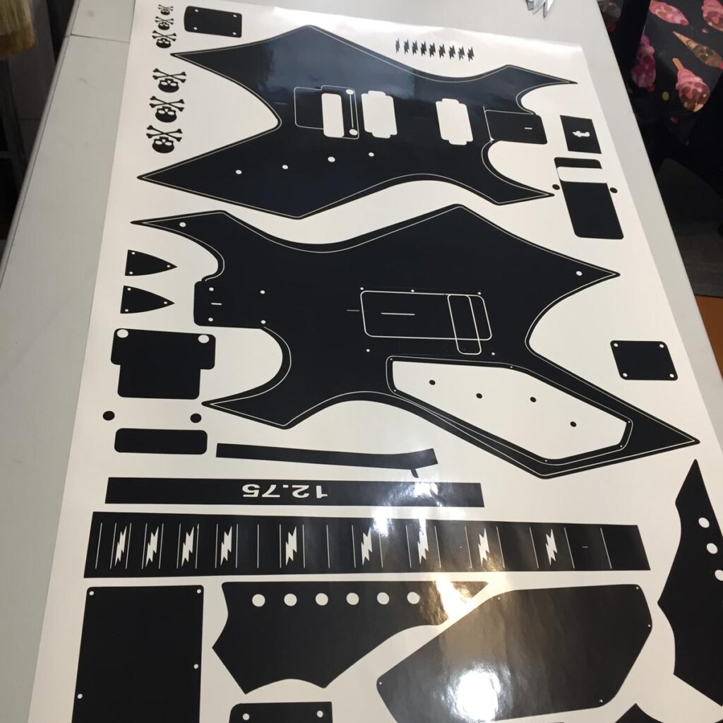 Warlock guitar Routing Template. Classic 80s metal guitar. Body, neck ...