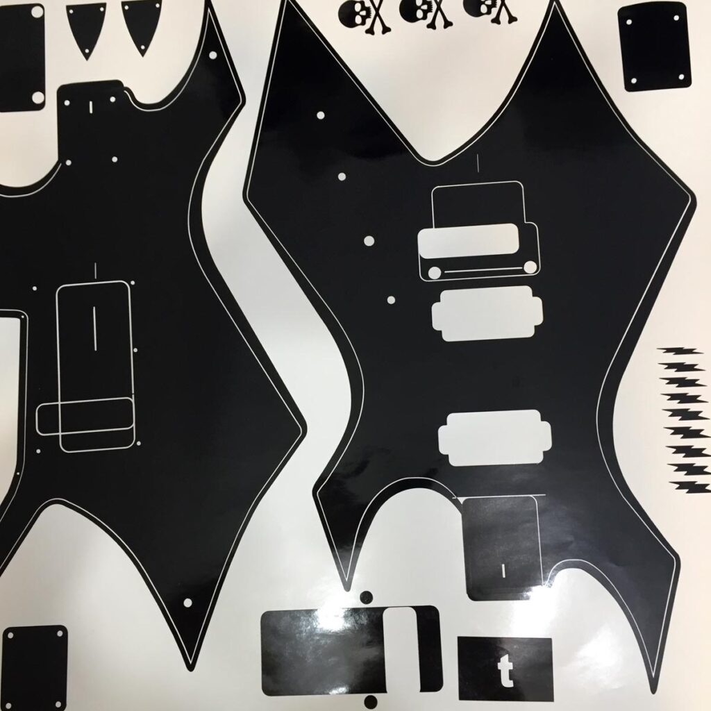 Warlock guitar Routing Template. Classic 80s metal guitar. Body, neck ...