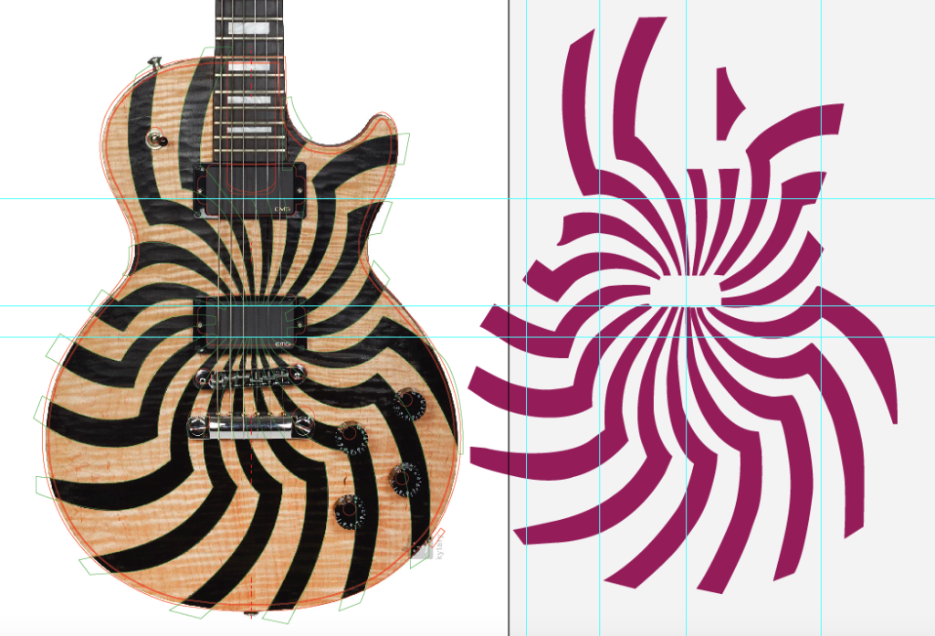 Buzzsaw Bullseye guitar sticker. Wylde style LP graphic for guitar ...
