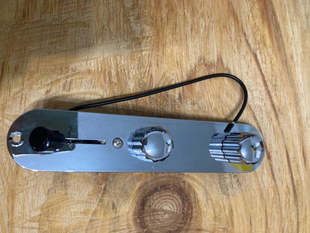 Prewired 3 way telecaster control plate with chrome plated knobs. Ships ...