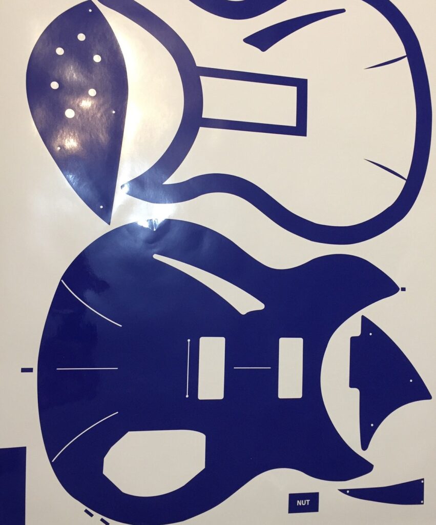 Rick 330 routing template for guitar building. Cut from vinyl, Complete ...